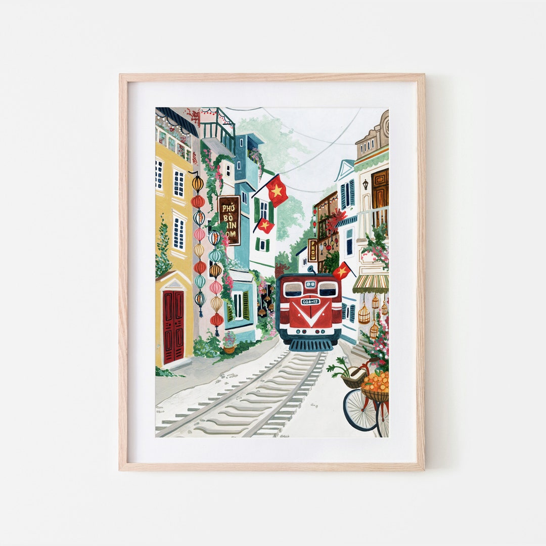 Hanoi Vietnam Art Print, Train Street Vietnam, Southeast Asia ...
