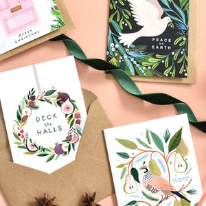 Wild Fig Wreath Christmas Card, Botanical Christmas Card, Holiday Card ...