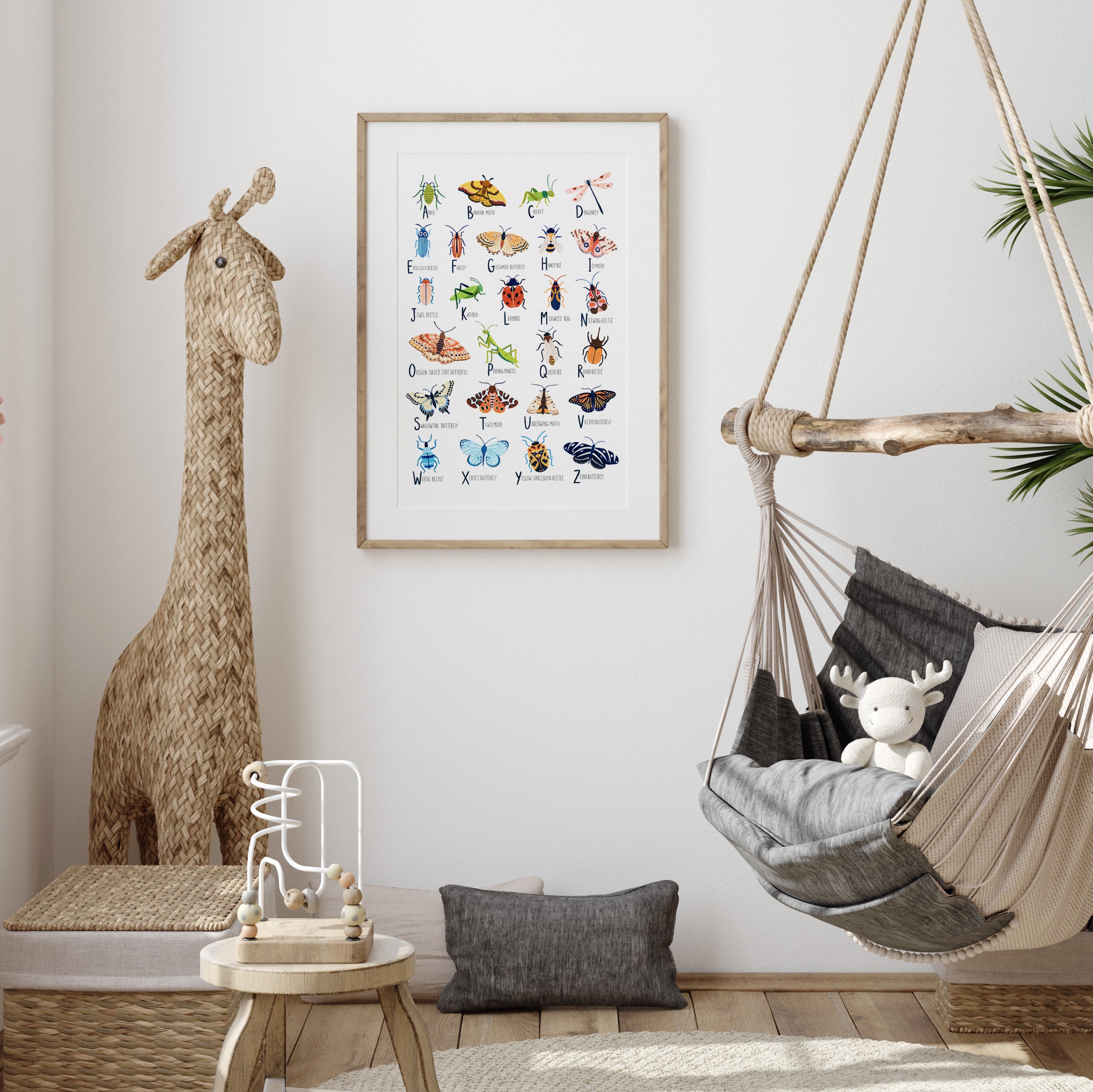 Insect Alphabet Print, Nursery Wall Art, Bugs Print, Children's Prints ...