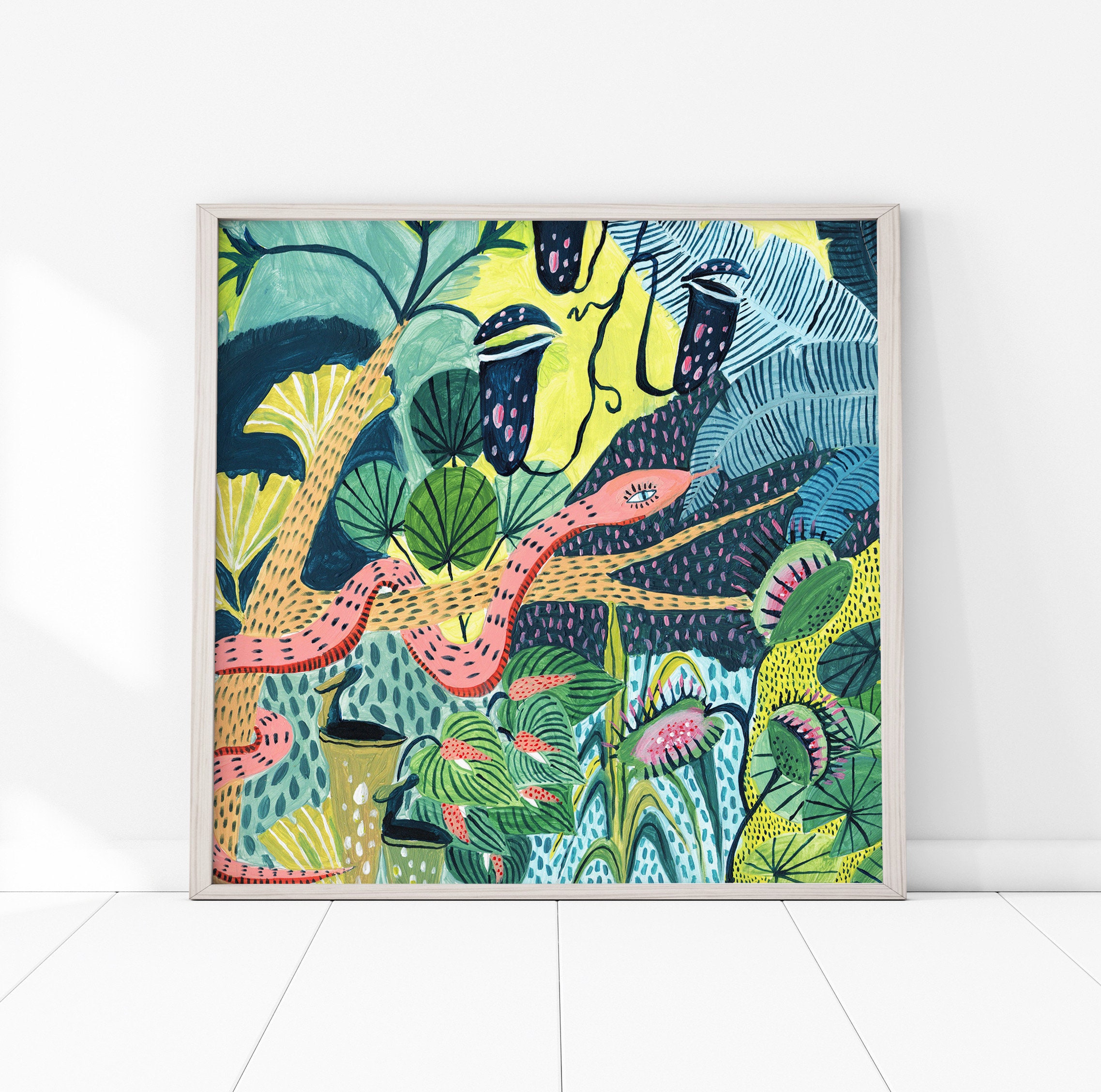 Snake Art / Botanical Print / Jungle / Safari / Botanical Illustration ...