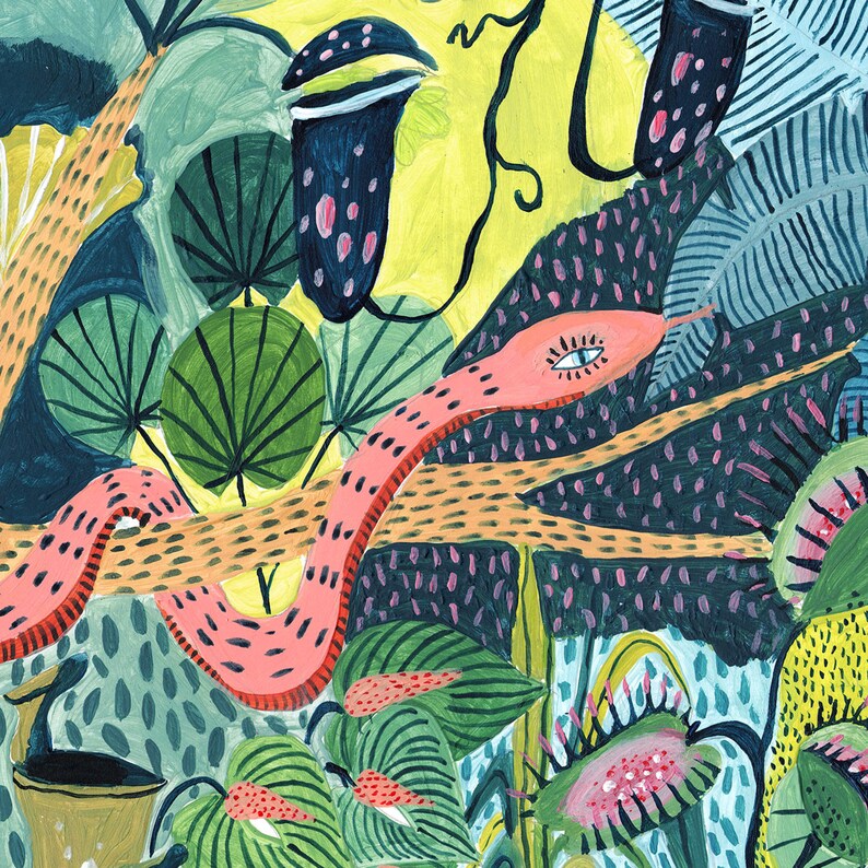 Snake Art / Botanical Print / Jungle / Safari / Botanical Illustration ...