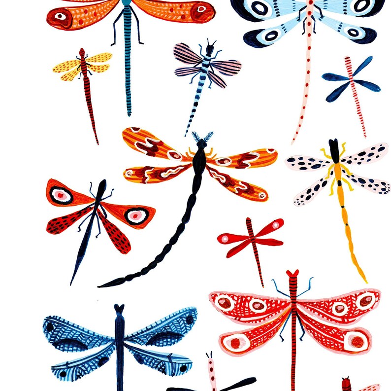 Dragonfly Wall Art Insect Print Nursery Wall Art Bugs - Etsy