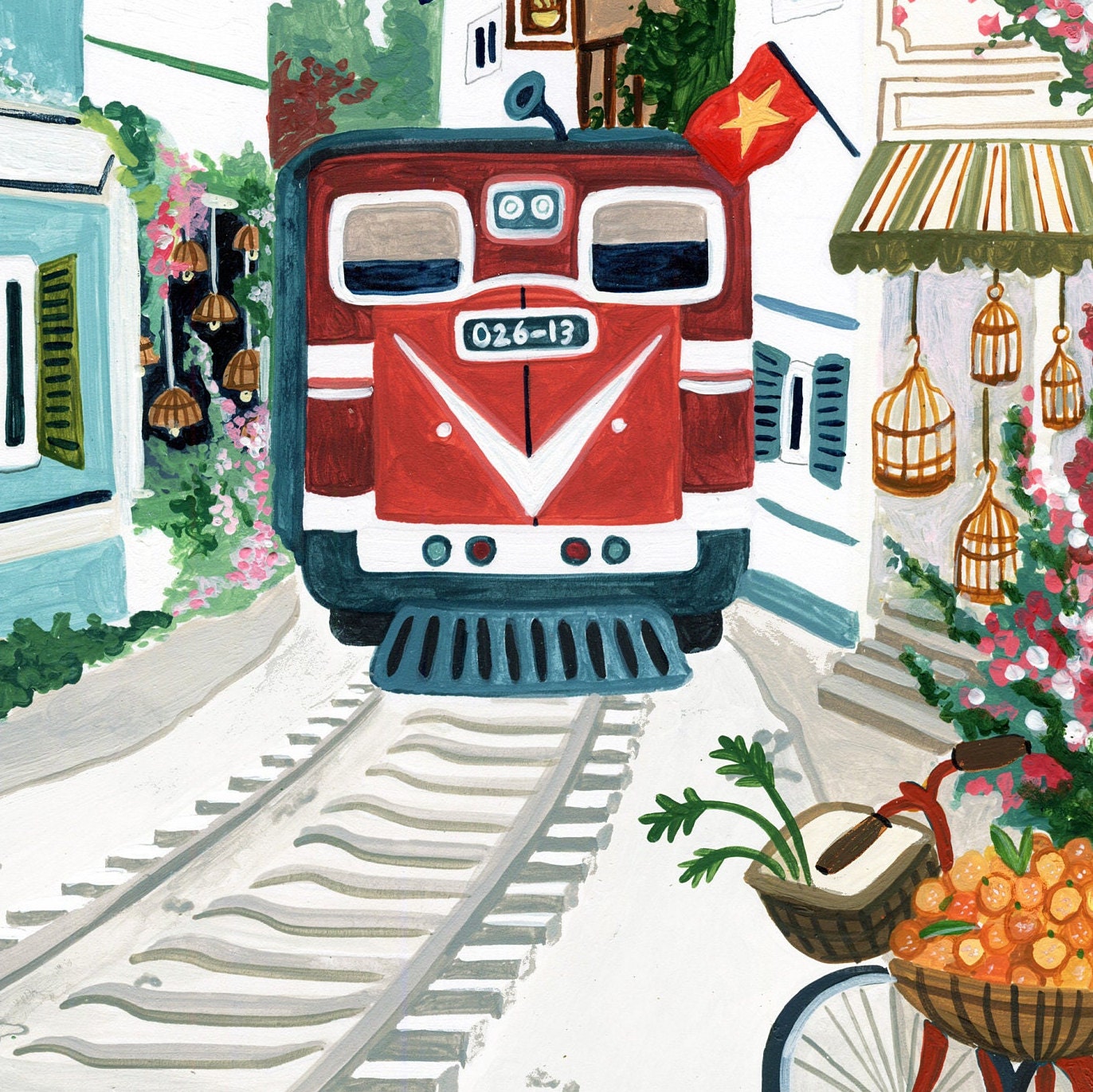 Hanoi Vietnam Art Print, Train Street Vietnam, Southeast Asia ...