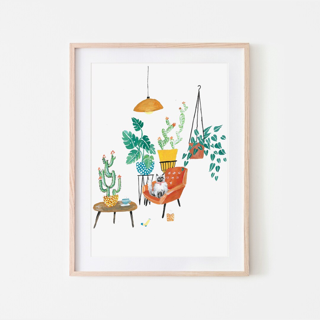 White Cat / Cat Art / Cat Lover Gift / Home Decor / Cat Print / Gift ...
