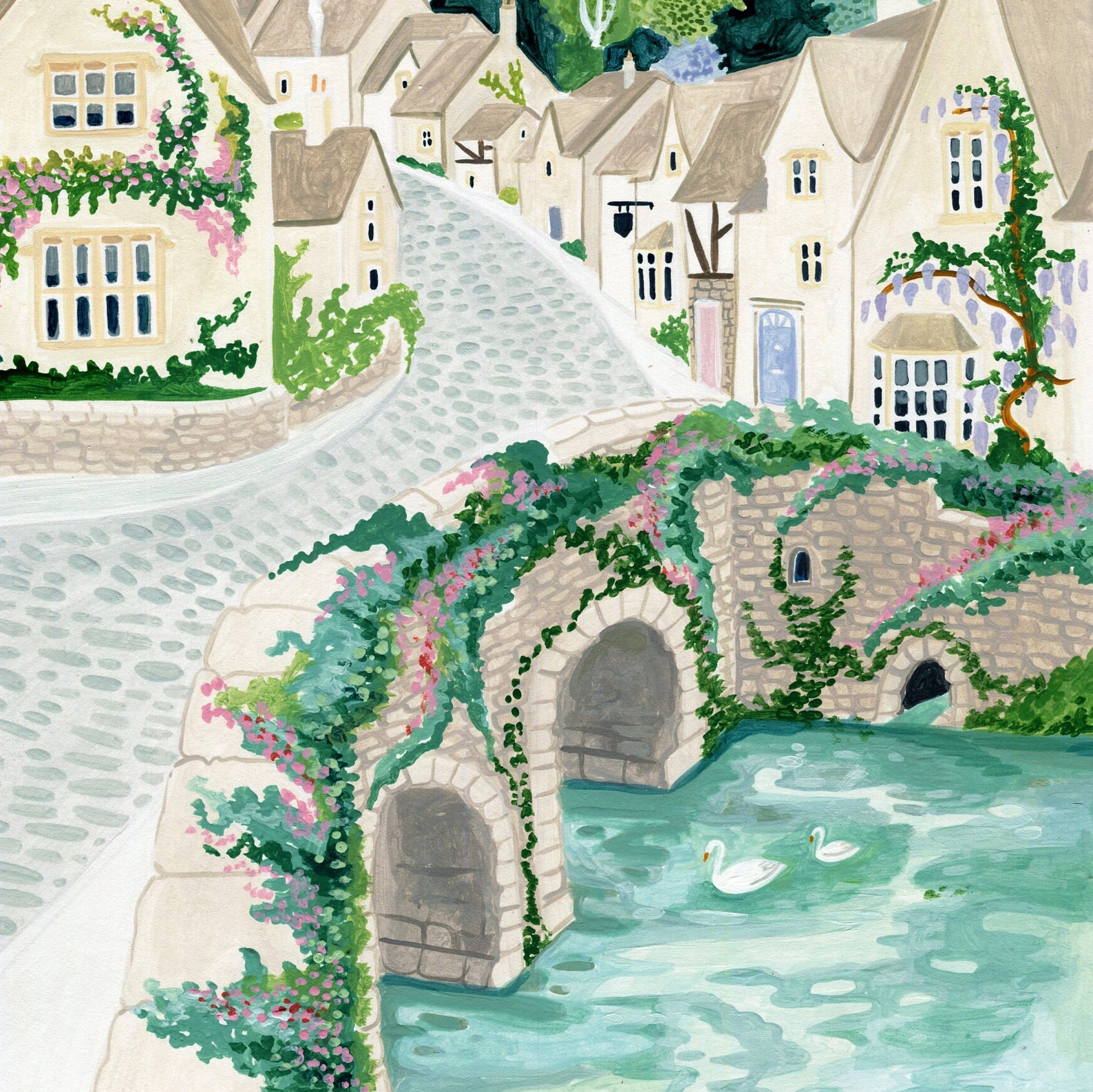 Cotswolds England Art Print, Castle Combe Art Print, English ...