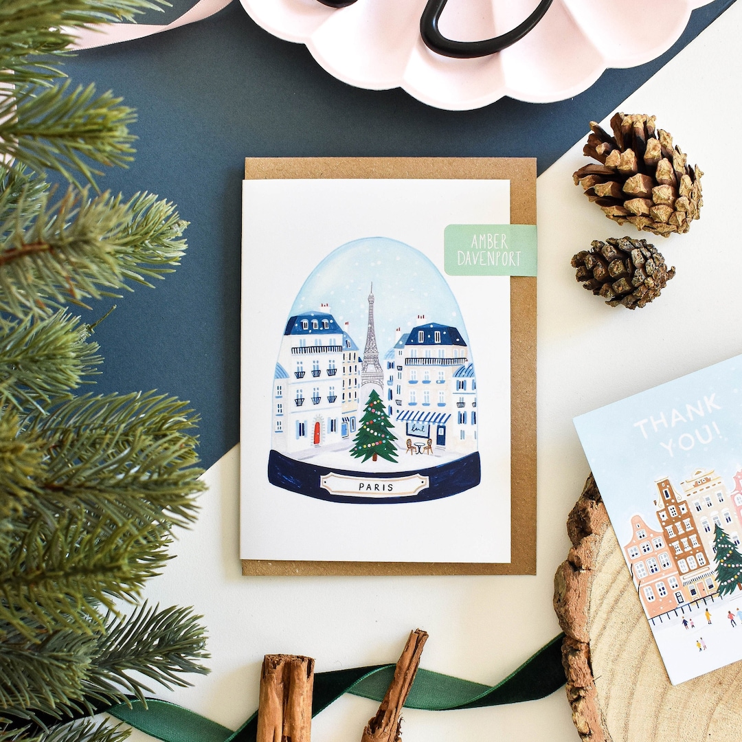 Paris Christmas Card, Travel Christmas Card, Holiday Card, Greeting ...