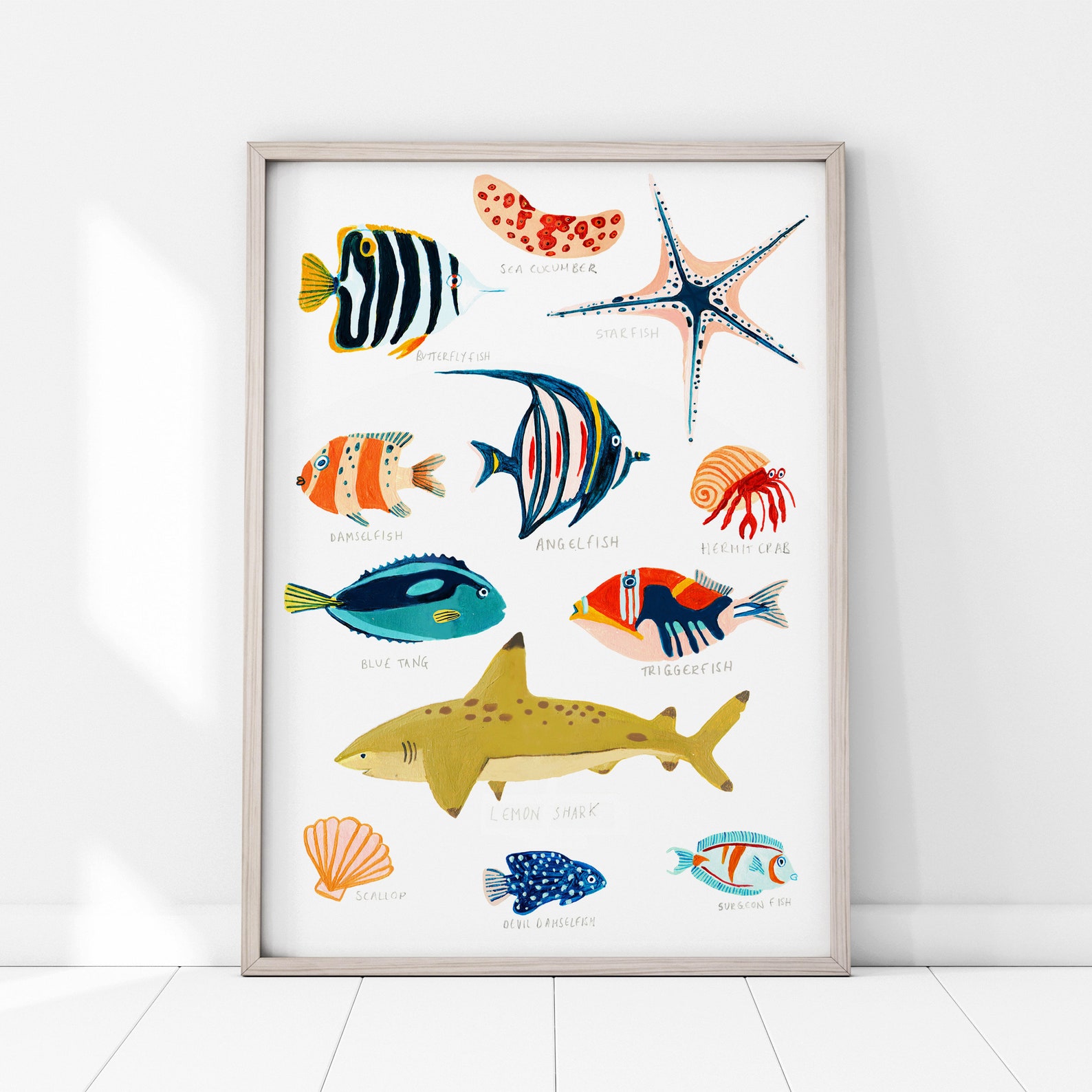 Fiji Sea Life Print, Under the Sea, Coral Reef, Fish Print, Nautical ...