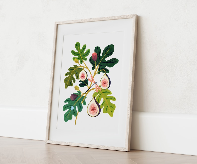 Fig Print Kitchen Decor Fruit Illustration Botanical Print | Etsy