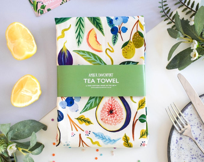 Fig Tea Towel, Kitchen Towel, Kitchen Decor, New Home Gift, Dish Towel ...