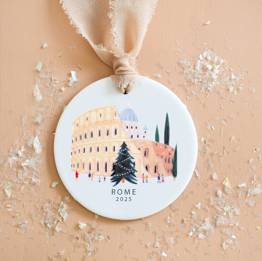 Personalized Rome Christmas Ornament, Ceramic Christmas Tree ...