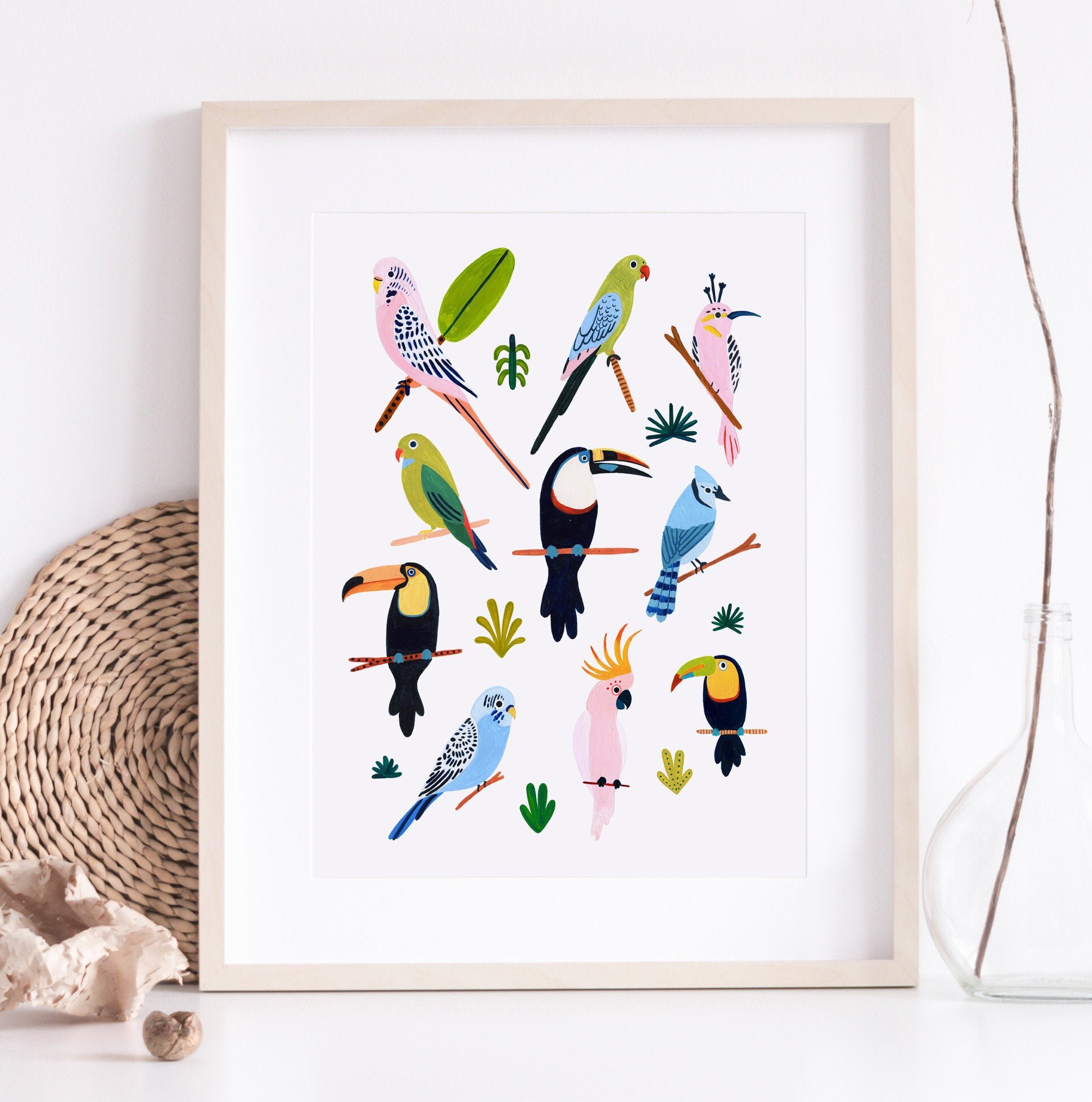 Tropical Bird Wall Art, Bird Species Art Print, Nursery Wall Art ...