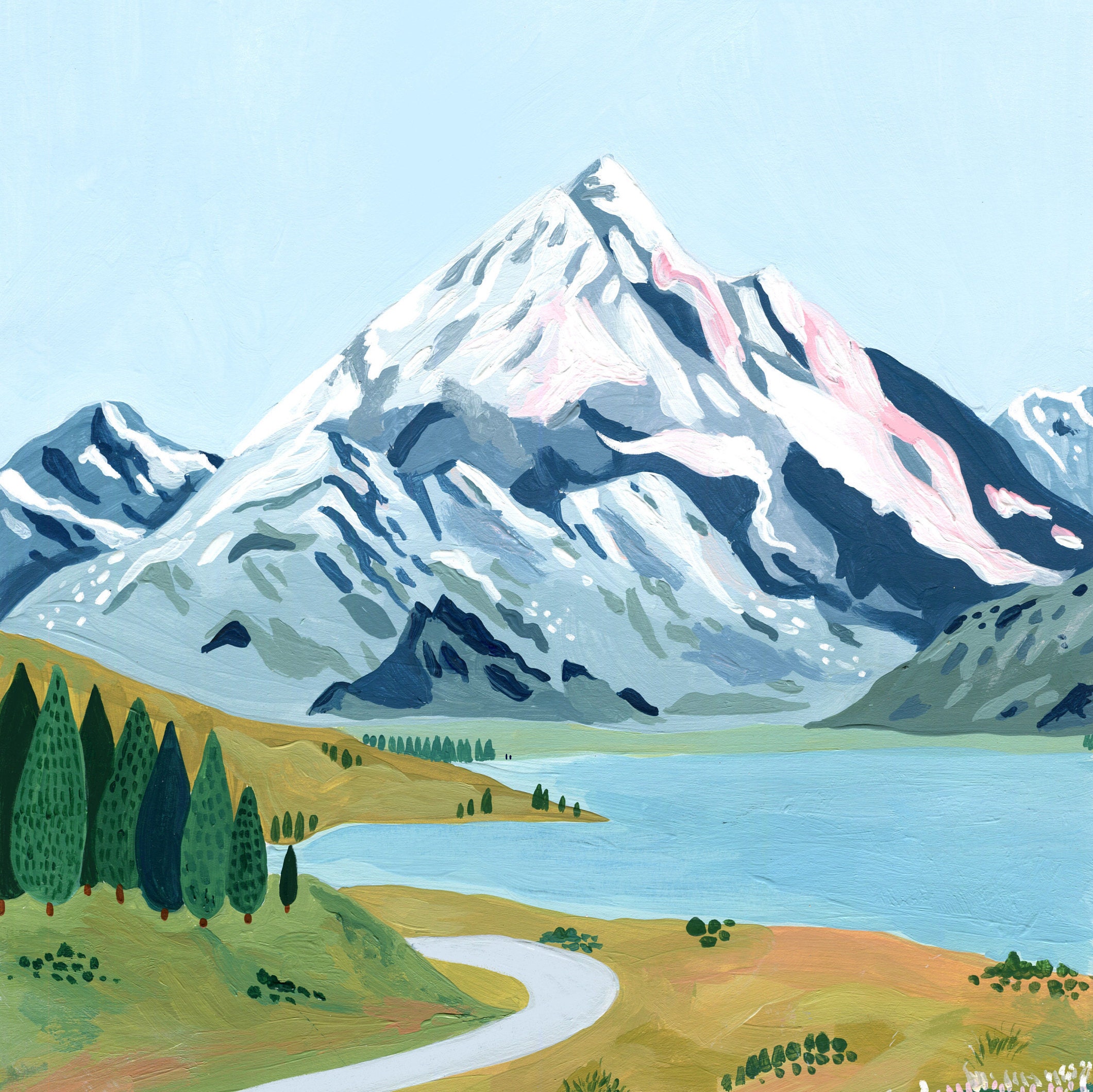 Aoraki Mount Cook New Zealand Art Print Travel Poster New - Etsy