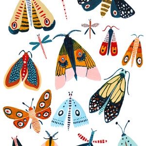 Moth Print, Insect Print, Butterfly Wall Art, Nursery Wall Art, Bugs ...