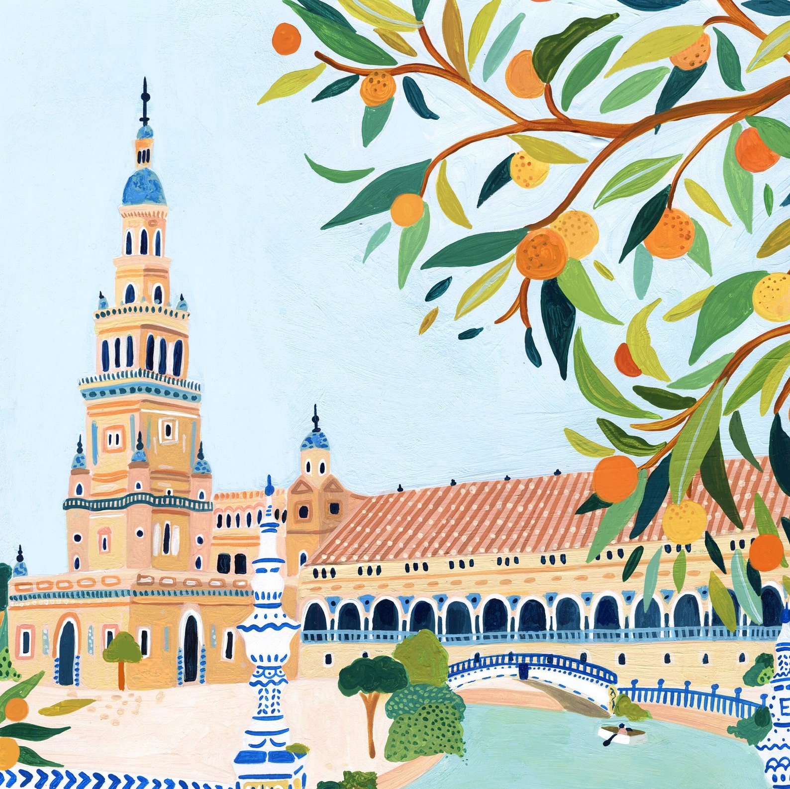 Seville Art Print Spain Art Print Plaza De Espana Seville - Etsy UK