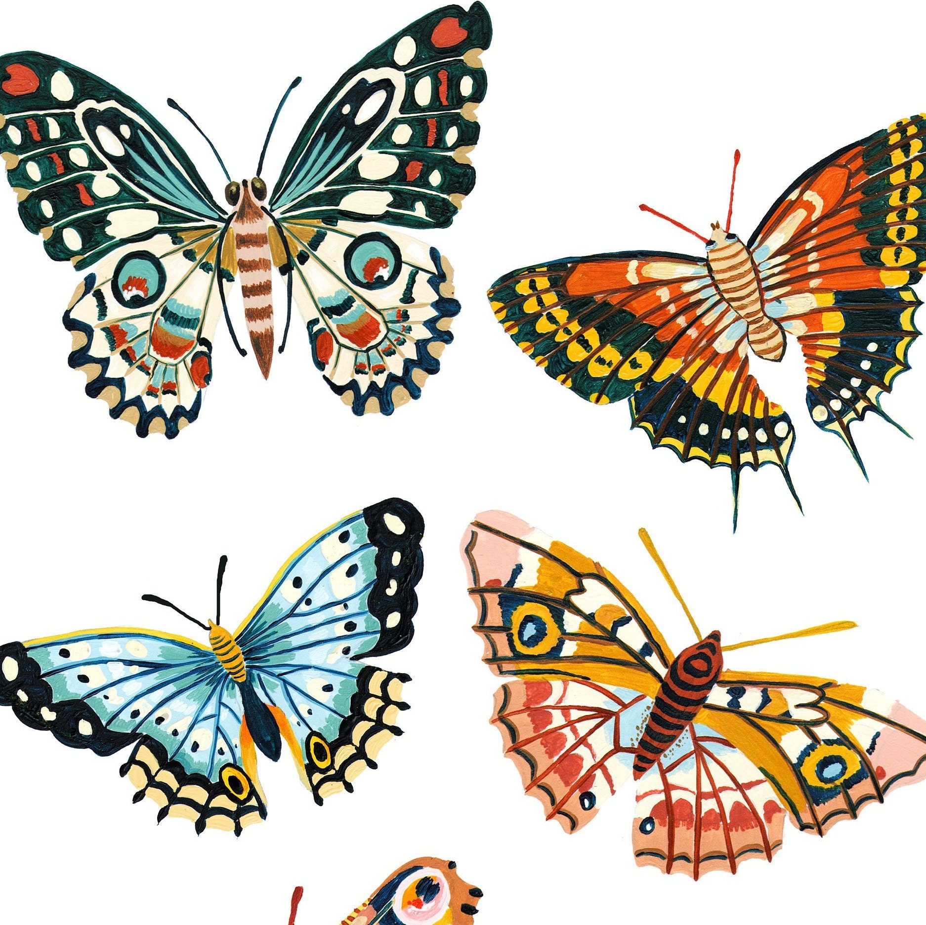 Butterfly Wall Art Insect Print Nursery Wall Art Bugs | Etsy Canada