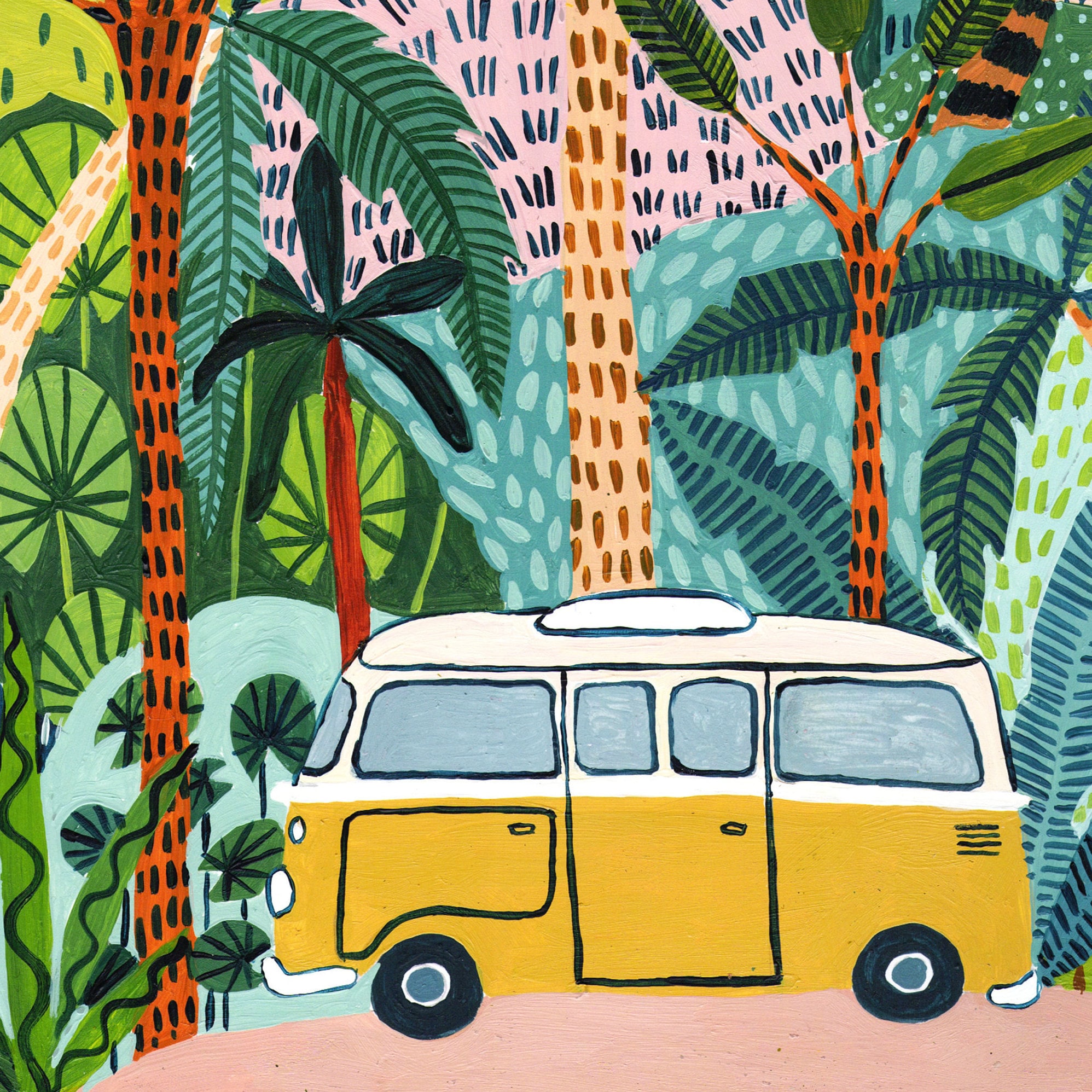 Jungle Camper / Campervan Print / Botanical Print / Camper - Etsy
