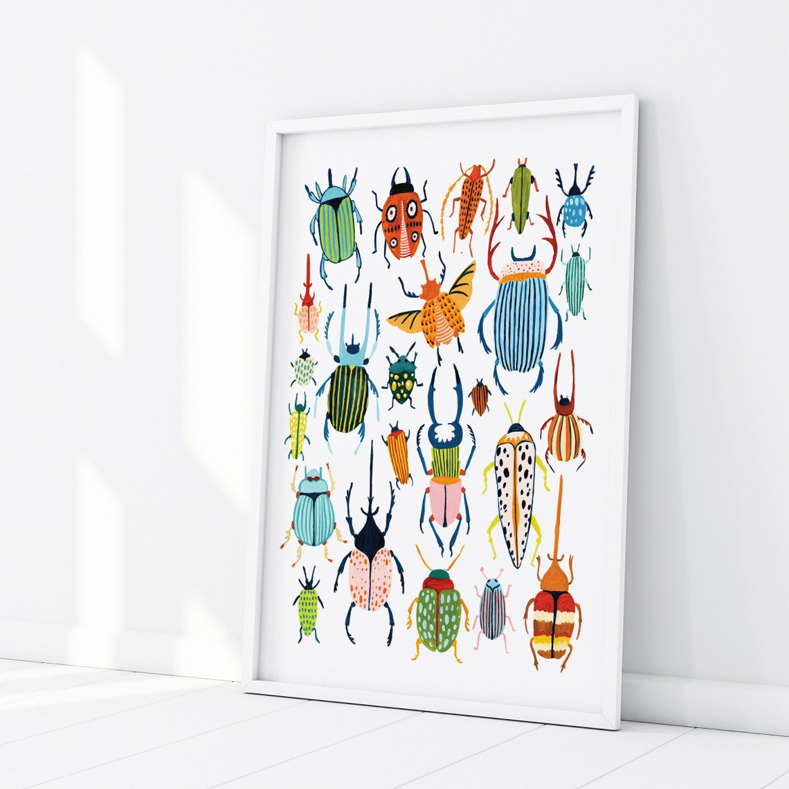 Beetle Print, Insect Print, Nursery Wall Art, Bugs Print, Kids Room ...