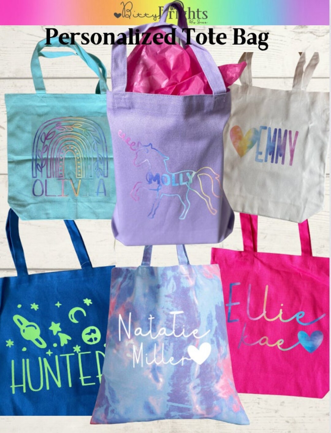 Personalized Kids Bag- Beach Bag, Book Bag, Gift Bag, Sports Bag, Party ...