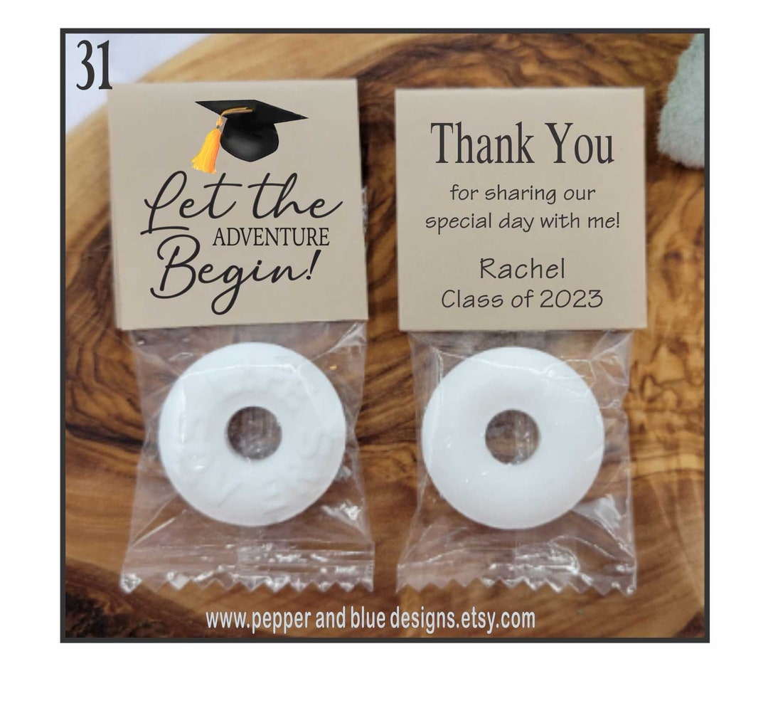 Mint Graduation Favor Labels, Graduation Favors, Mint Party Favors ...