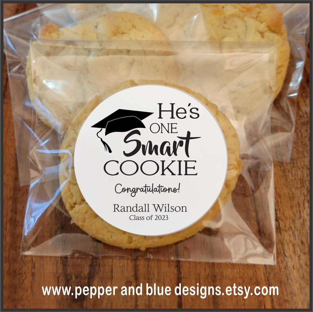 One Smart Cookie Label, Graduation Gift Labels, Graduation Gift Bags ...