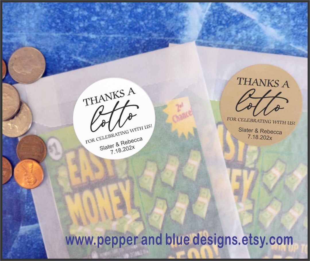 Lotto Favor Label, Lotto Favor Stickers, Wedding Lotto Ticket Favors ...