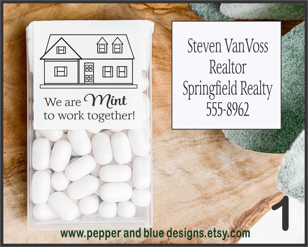 Real Estate Marketing Labels, 20 Personalized Tic Tac Box Stickers ...