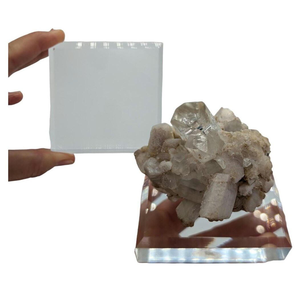 Clear Acrylic Display Base - 3" X 3" X 0.75" - Size E - Mineral Rock ...