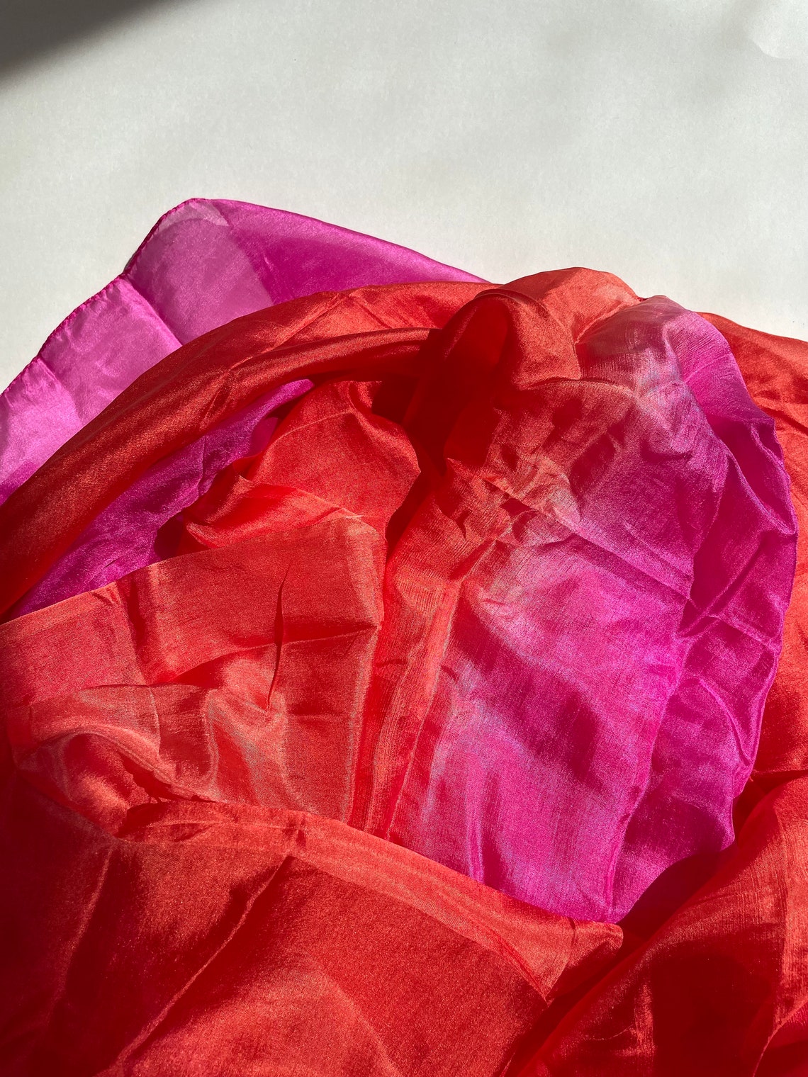 100% Pure Pink/orange Silk Scarf - Luxury Silk Scarf - Gift for Mom ...