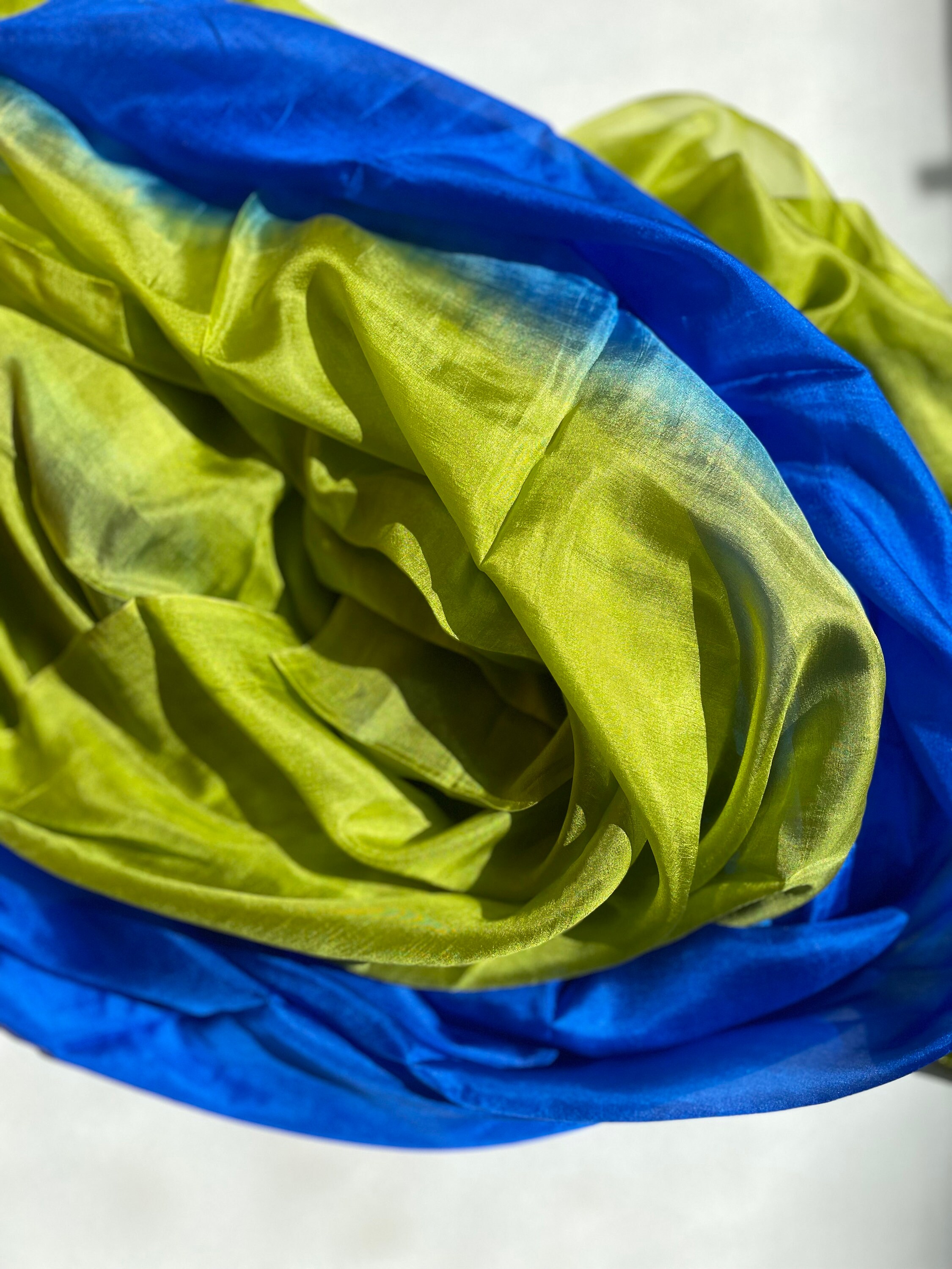 100% Pure Blue/green Silk Scarf - Luxury Silk Scarf - Gift for Mom ...