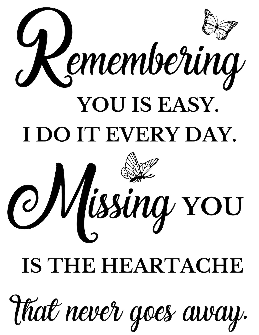 Remembering You Memorial Quote SVG File and PNG - Etsy Australia