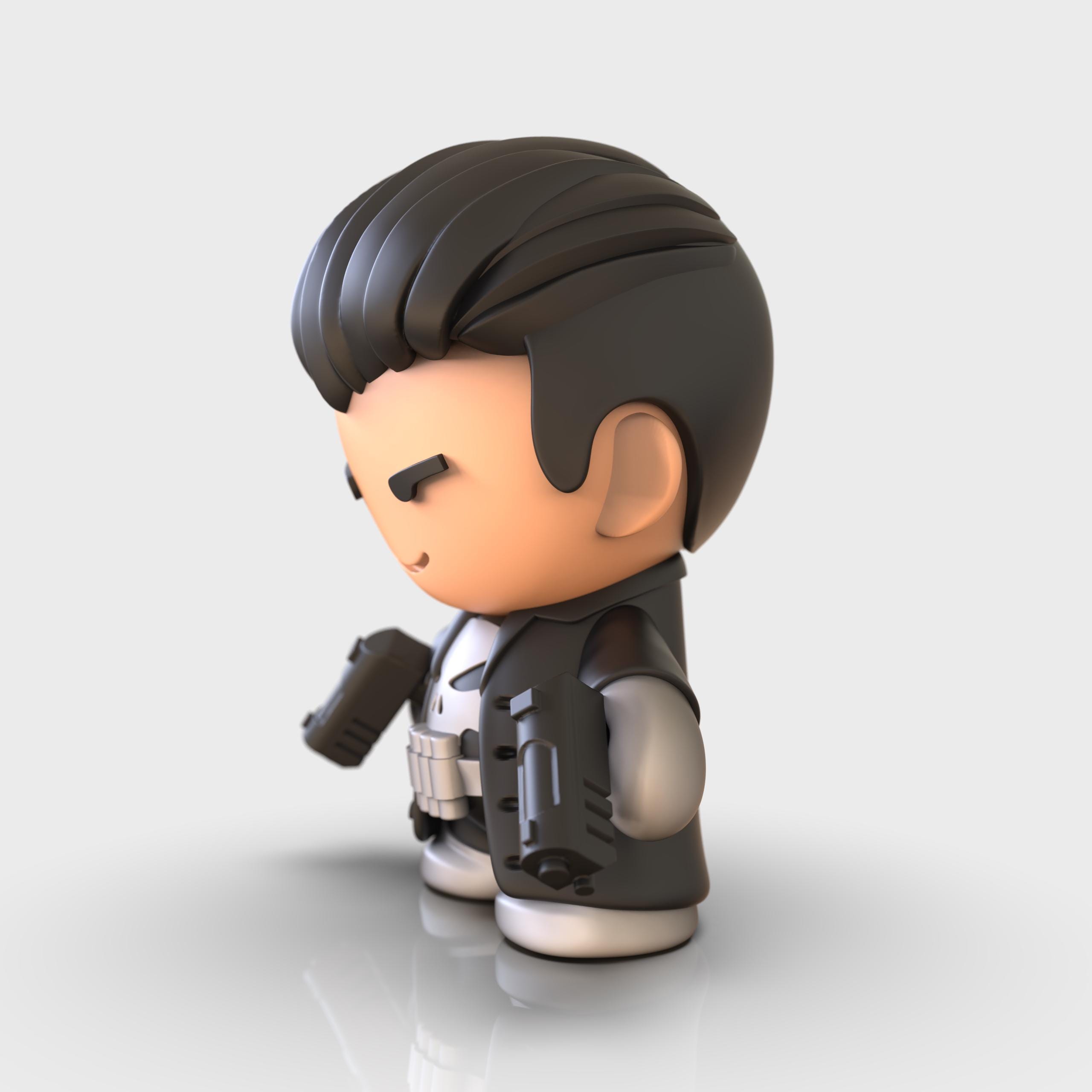Chibi PUNISHER STL 3D Printing Files | High Quality | Cute | 3D Model ...