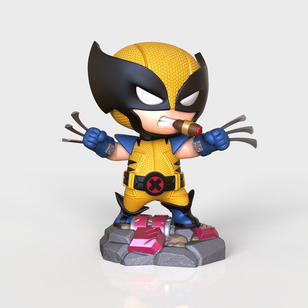 Chibi WOLVERINE STL 3D Printing Files High Quality Cute 3D Model Marvel ...