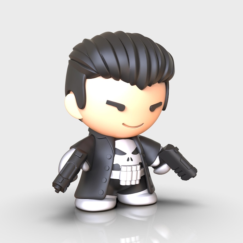 Chibi PUNISHER STL 3D Printing Files | High Quality | Cute | 3D Model ...