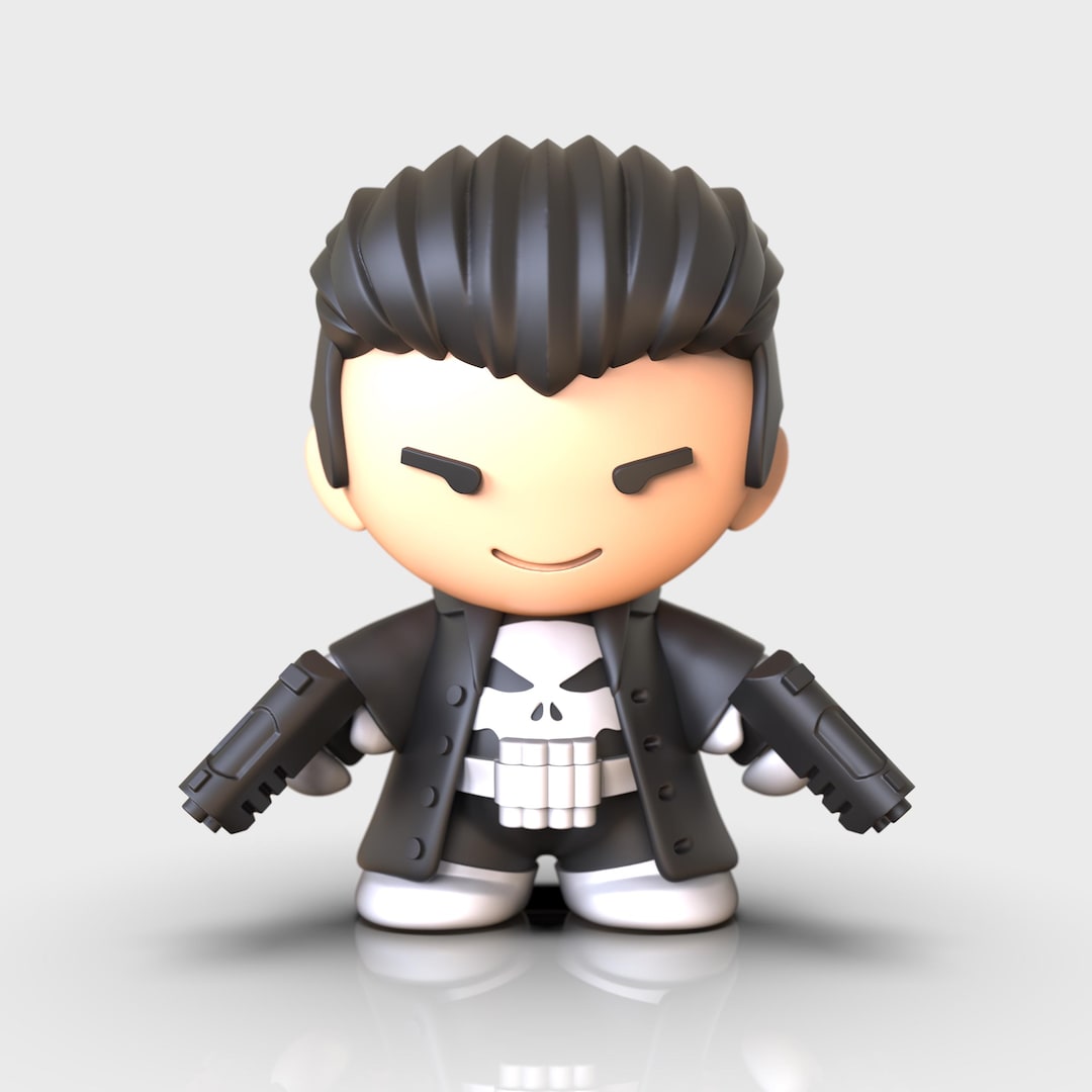 Chibi PUNISHER STL 3D Printing Files | High Quality | Cute | 3D Model ...