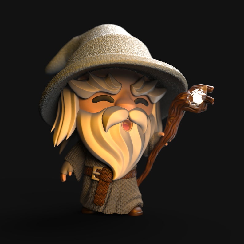 Chibi GANDALF STL 3D Printing Files | High Quality | Cute | 3D Model ...