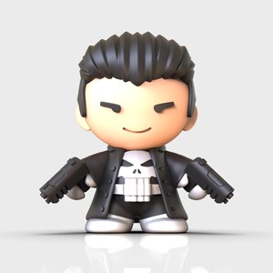 Chibi PUNISHER STL 3D Printing Files | High Quality | Cute | 3D Model ...