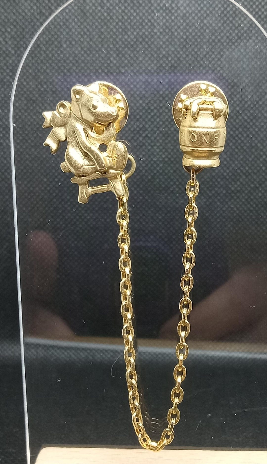 Vintage Bear and Honey Pot Tie Tack Set - Etsy