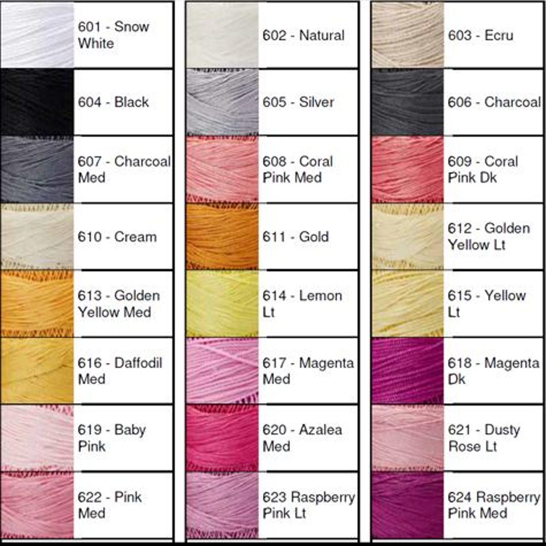 Lizbeth Thread by Color 601-624 - Etsy