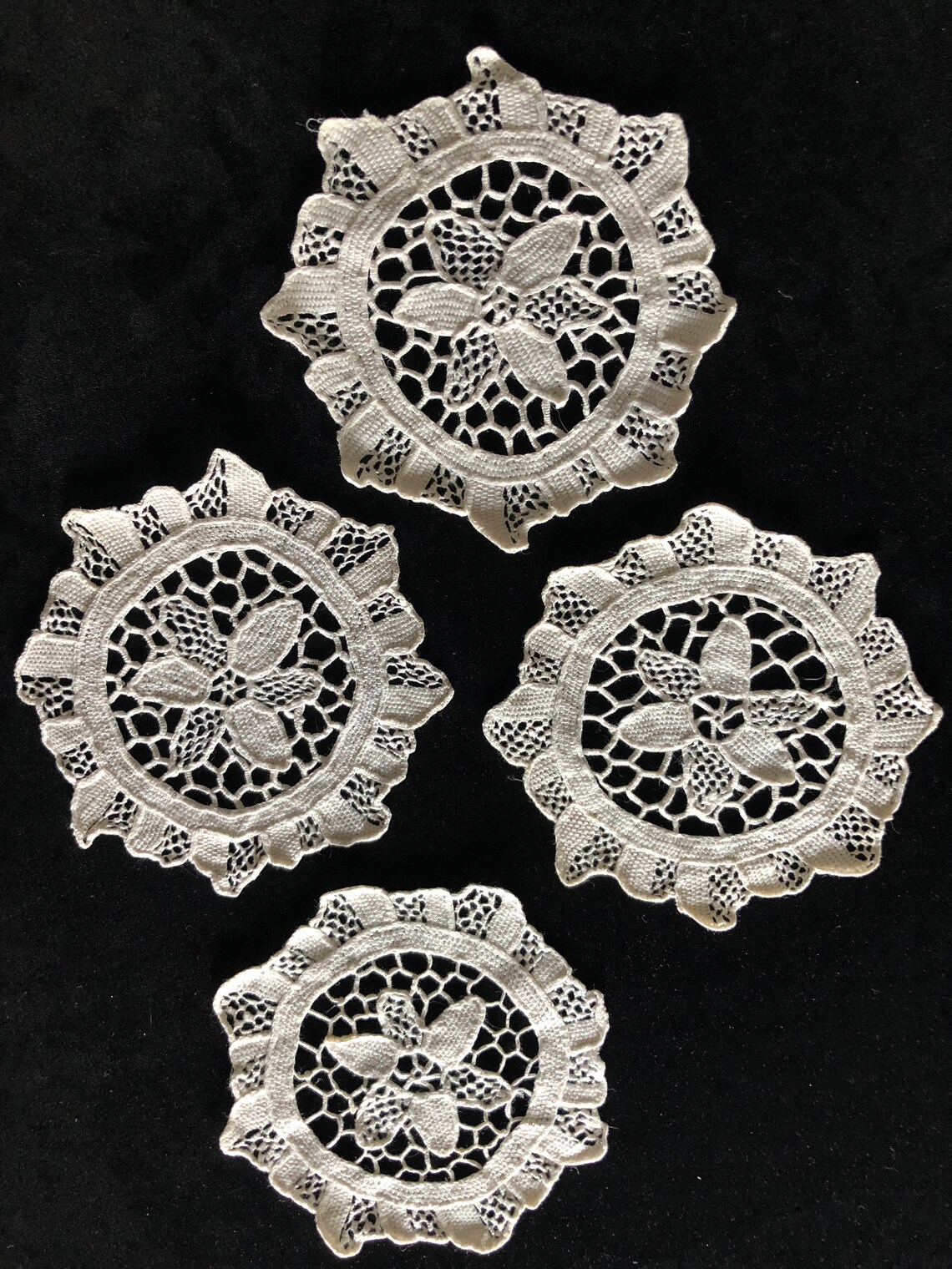 4 Beautiful Italian Lace Coasters - Etsy UK