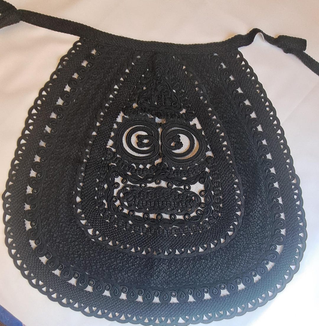 Heavy Black Victorian Mourning Apron Braided - Etsy