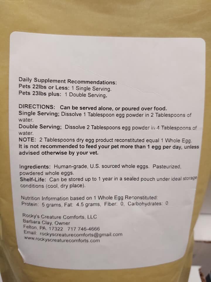 Protein Whole Egg Powder 8oz or 16oz/half or One Pound Package - Etsy