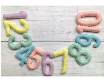 Felt Number Line 1-10 Bunting/garland/banner Nursery/playroom - Etsy