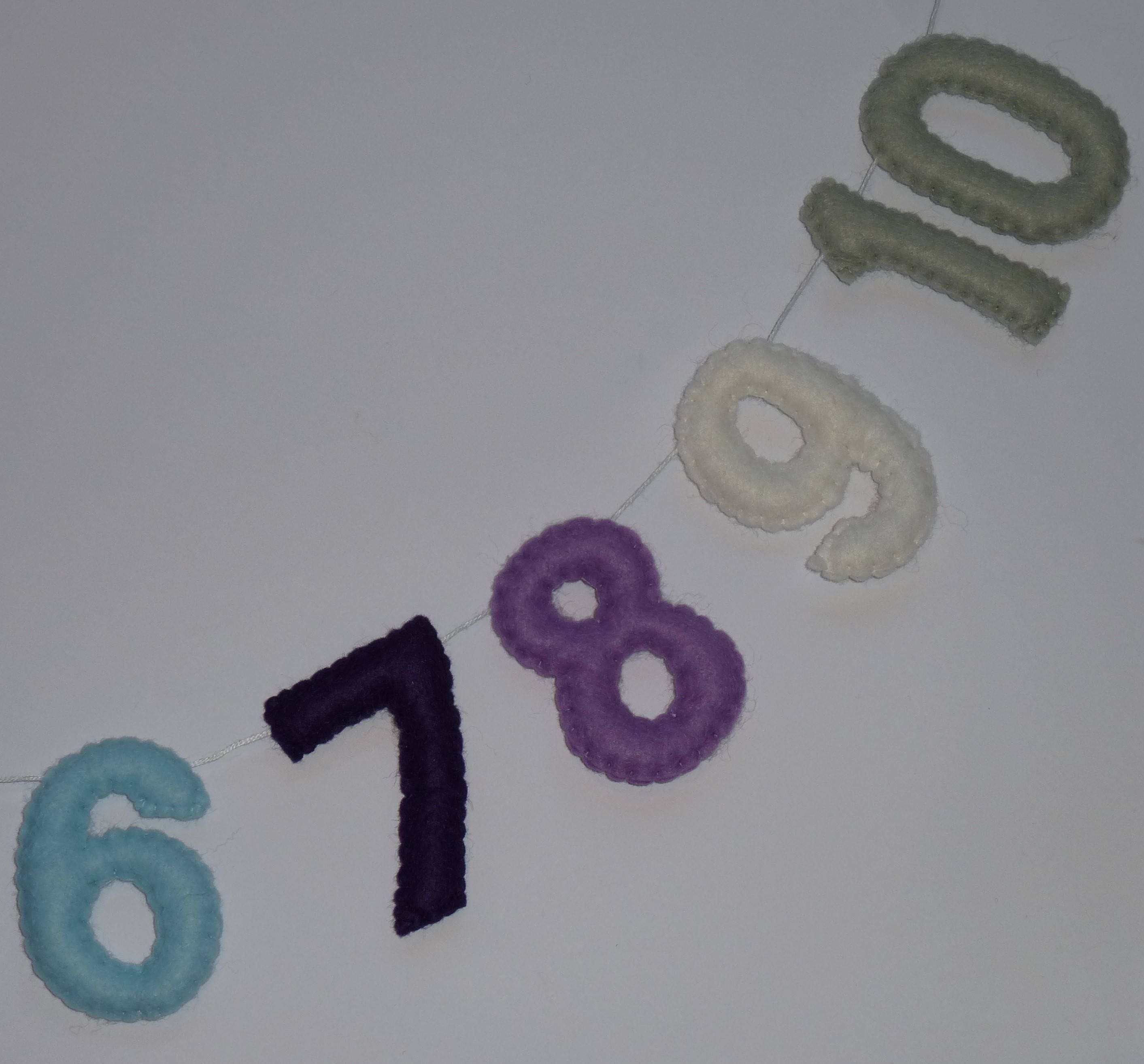 Felt Number Line 1-10 Bunting/garland/banner Nursery/playroom | Etsy