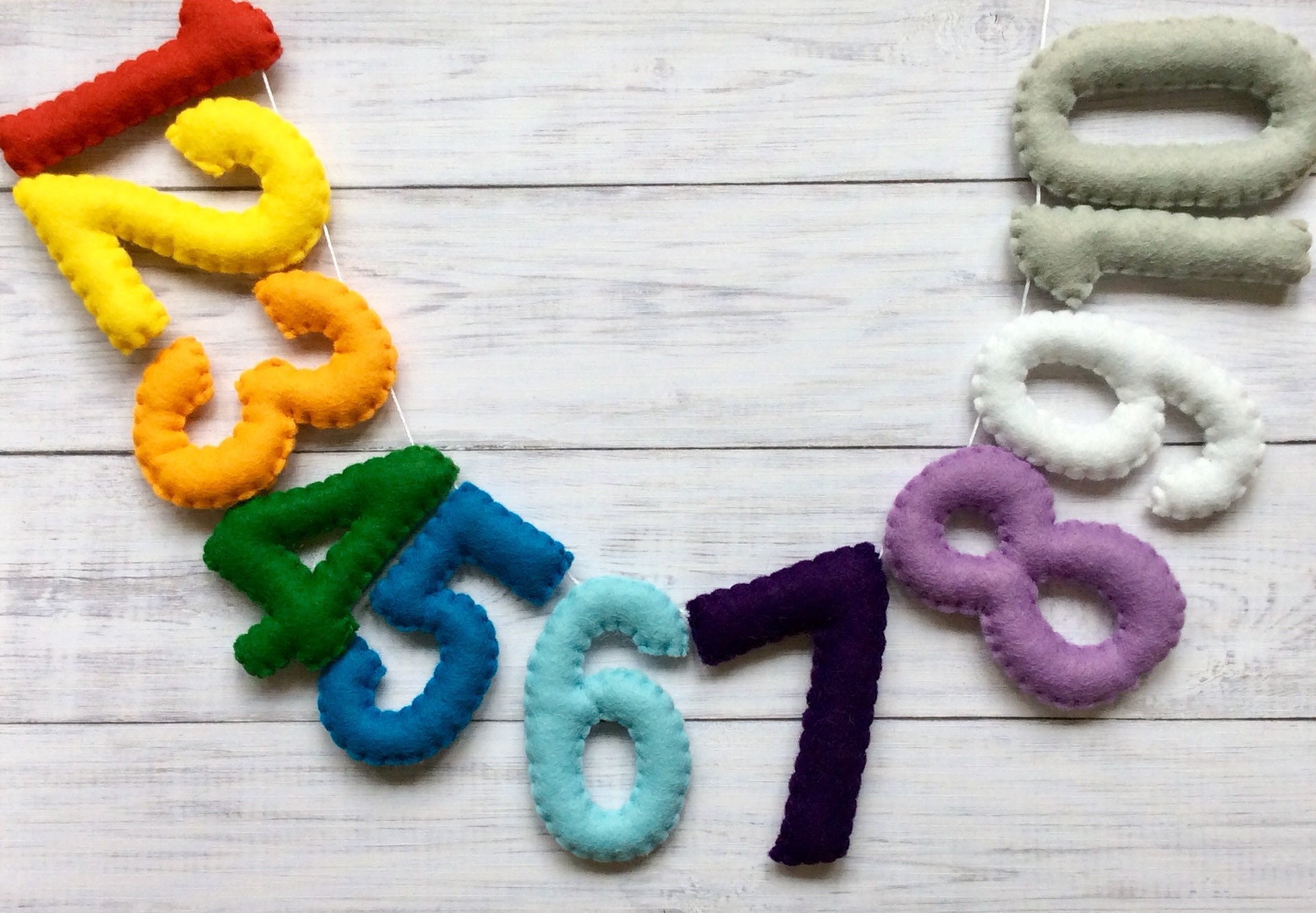 Felt Number Line 1-10 Bunting/garland/banner Nursery/playroom | Etsy