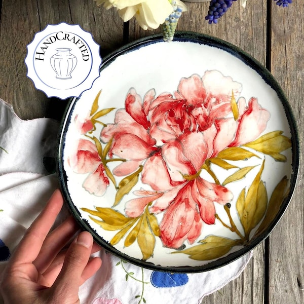 Ceramic Flower Plate - Etsy