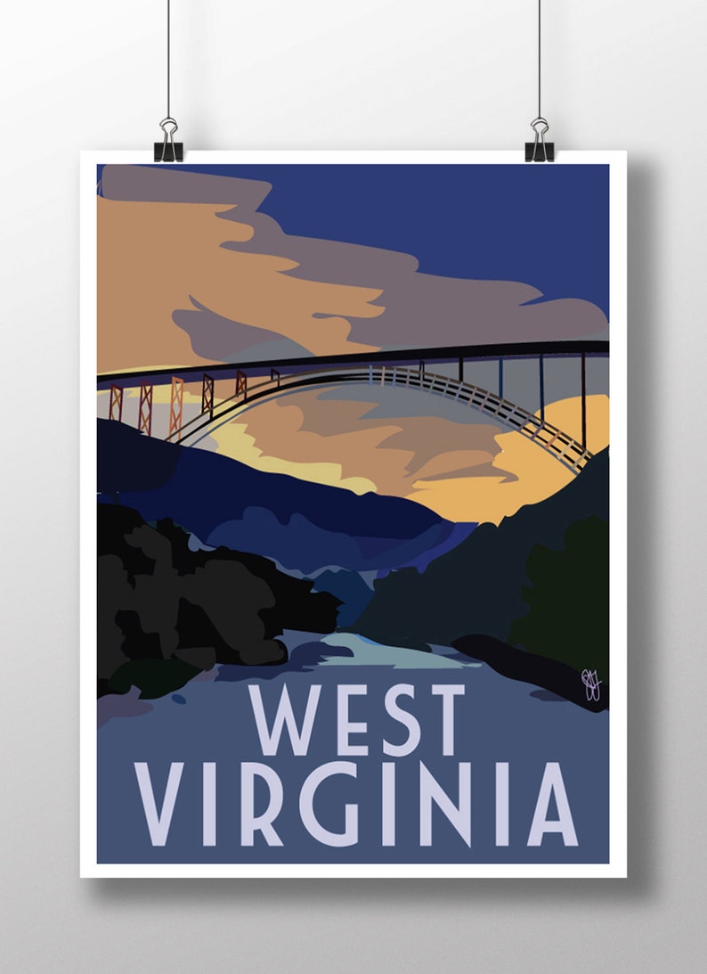 West Virginia Travel Poster Instant Download - Etsy