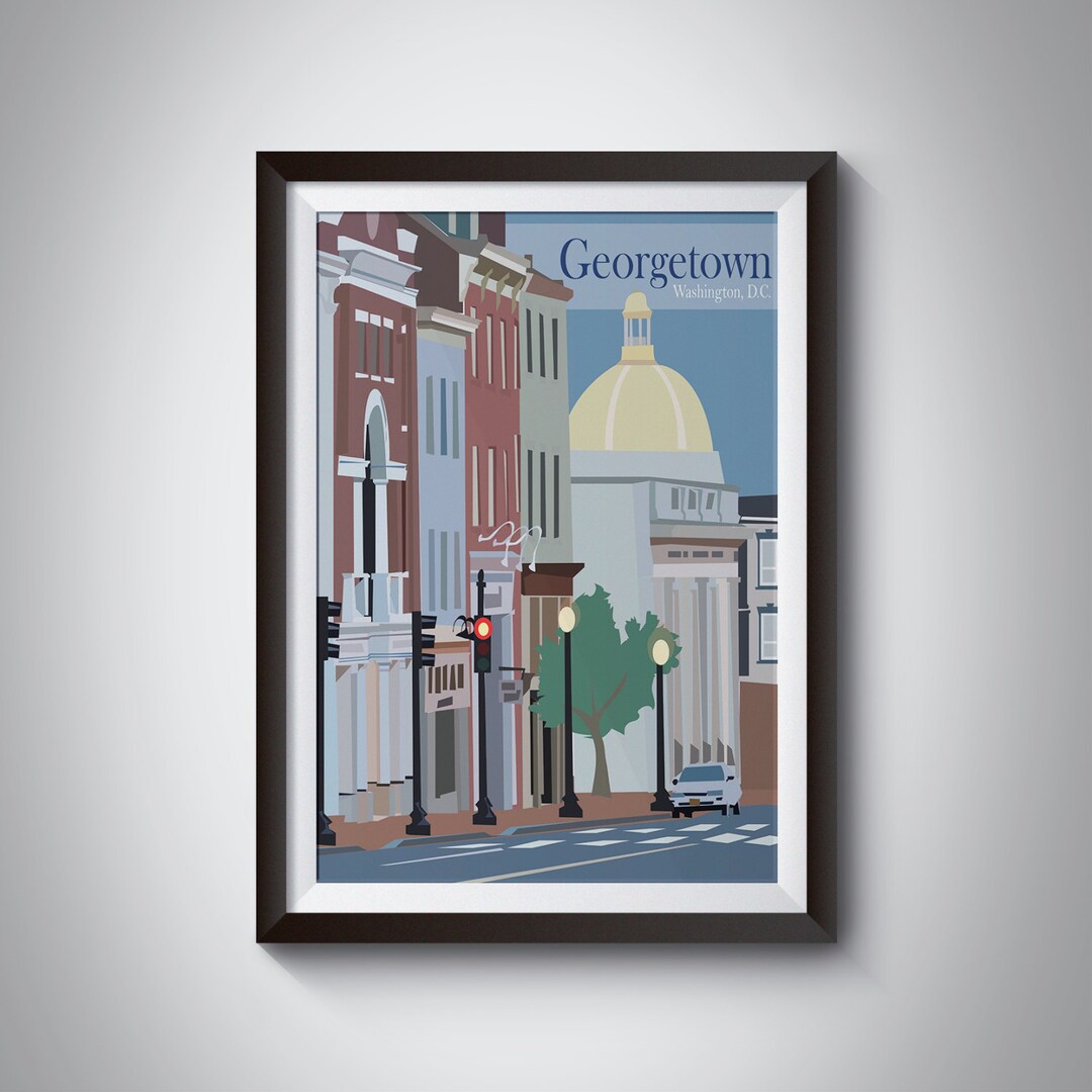 Georgetown | Travel Poster | Instant Download | Travel Art | Retro ...