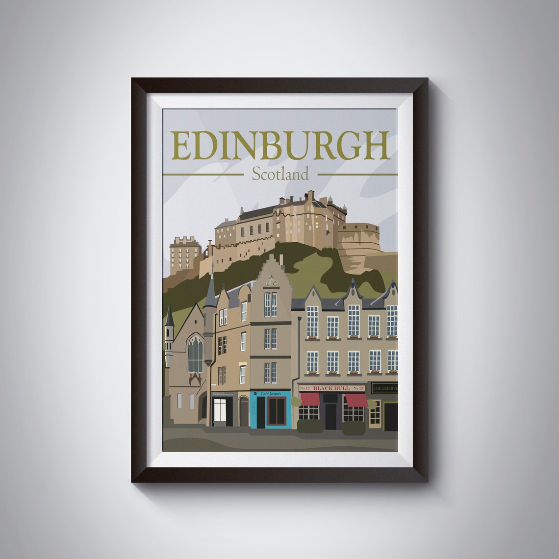 Edinburgh Scotland Travel Poster Instant Download | Etsy