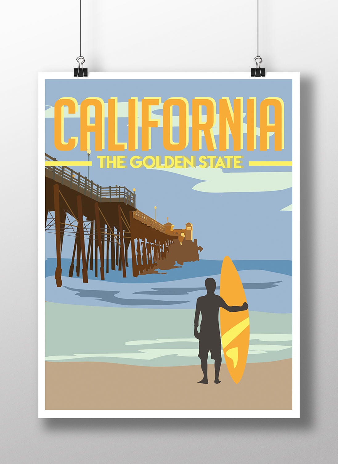 California | Travel Poster | Instant Download - Etsy