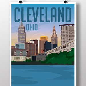 Cleveland | Ohio | Travel Poster | Instant Download | Travel Art ...